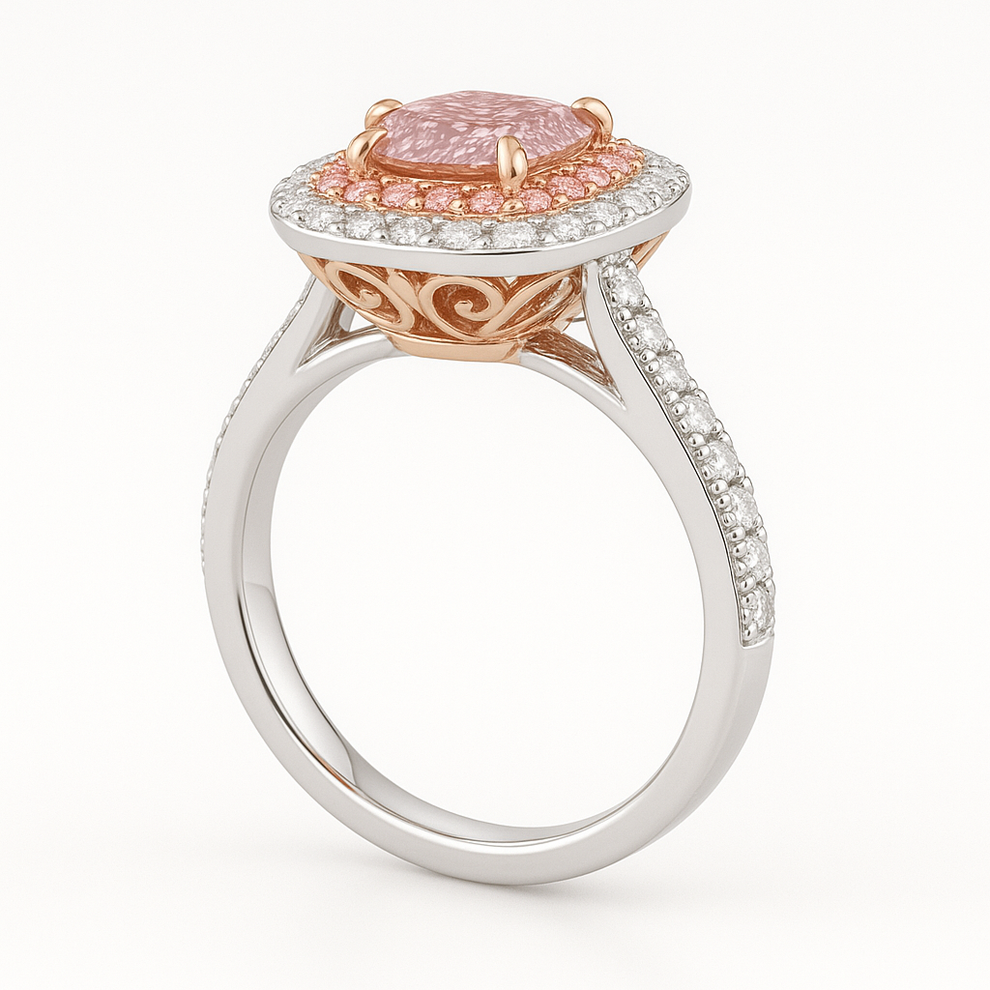 'Rosé Royalty' Engagement Ring – Cove Jewellery | Opals | Pearls | Pink ...